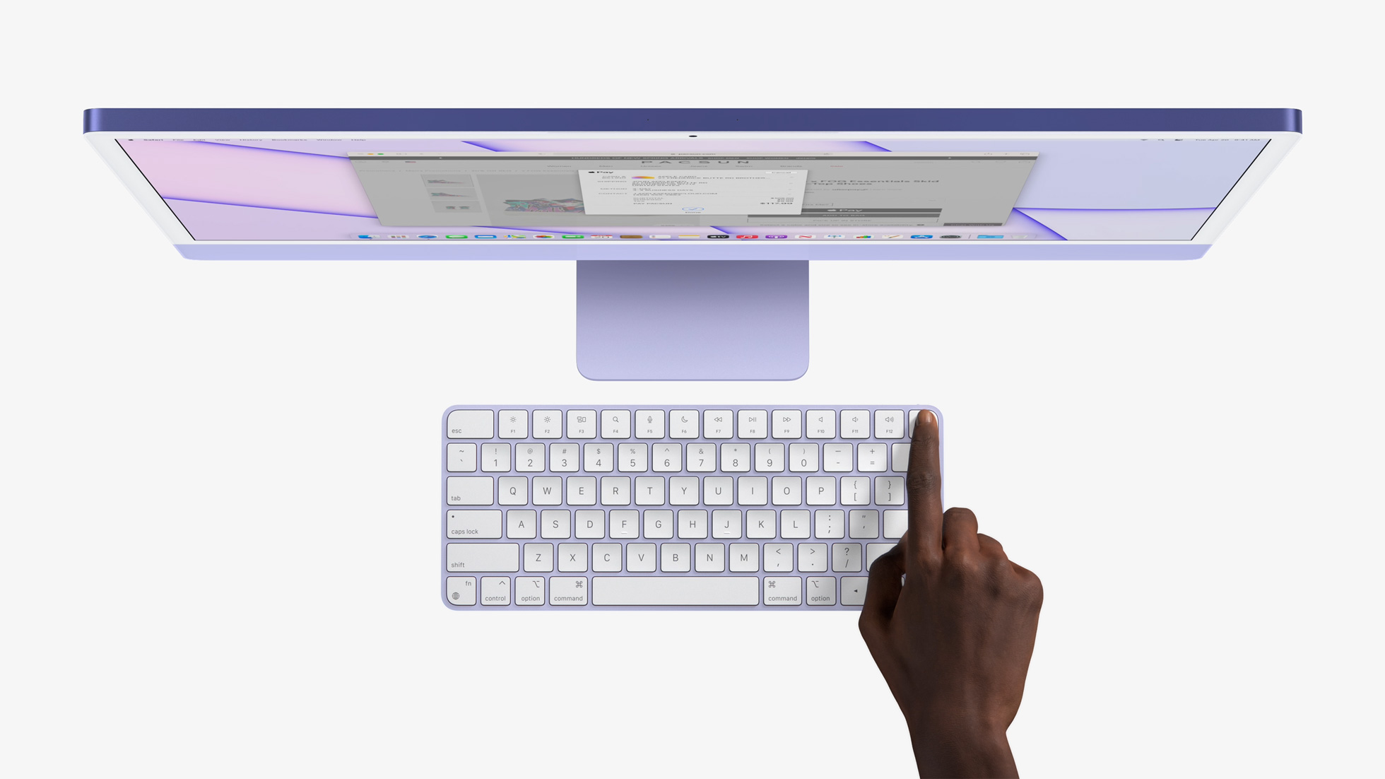 采用全新设计的新款 iMac 拥有多种鲜艳颜色可供选择，并配备 M1 芯片与 4.5K 视网膜显示屏 - Apple (中国大陆)